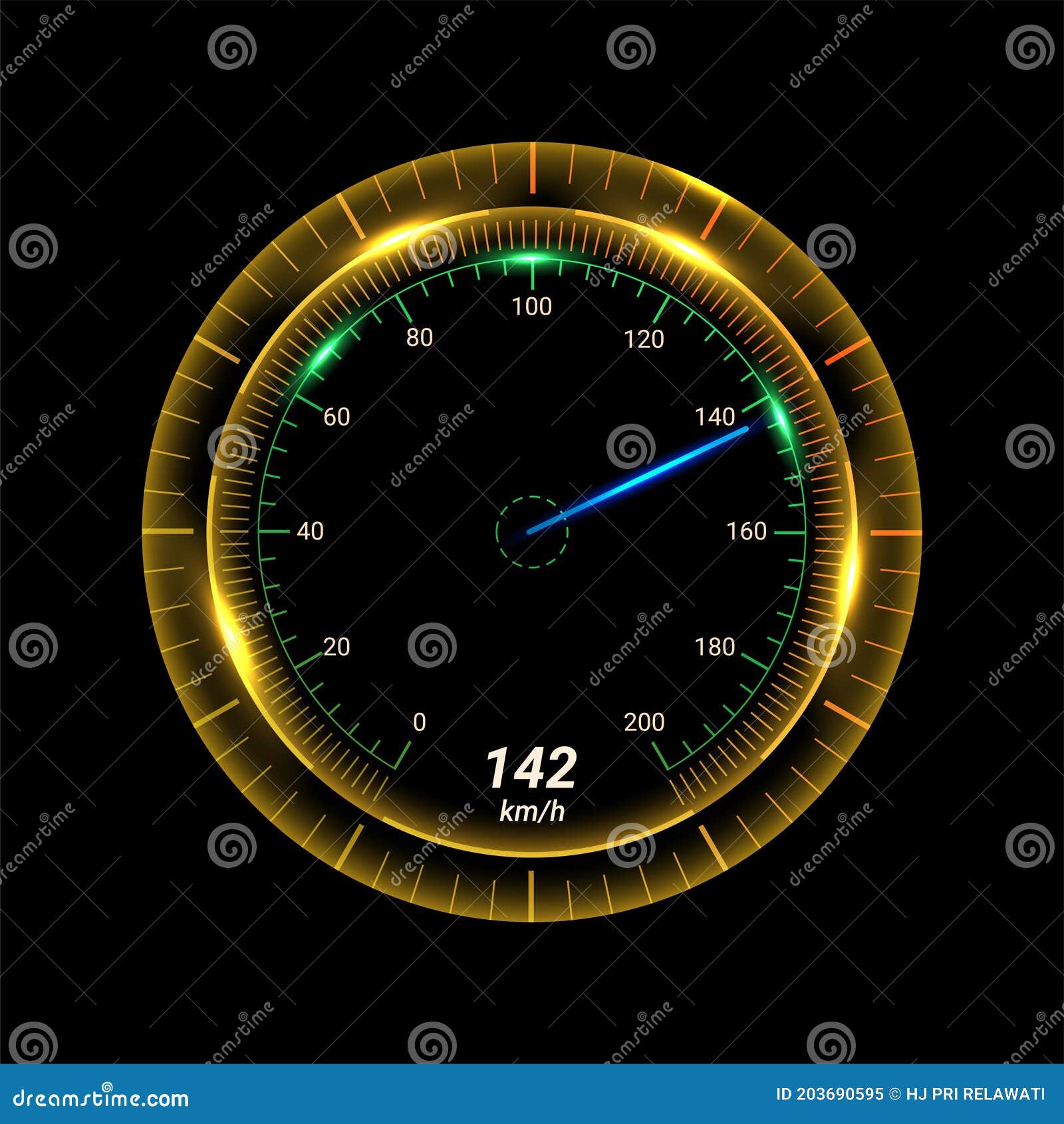 Speed Indicators with Pointer for Vehicle Dashboard Isolated Stock ...
