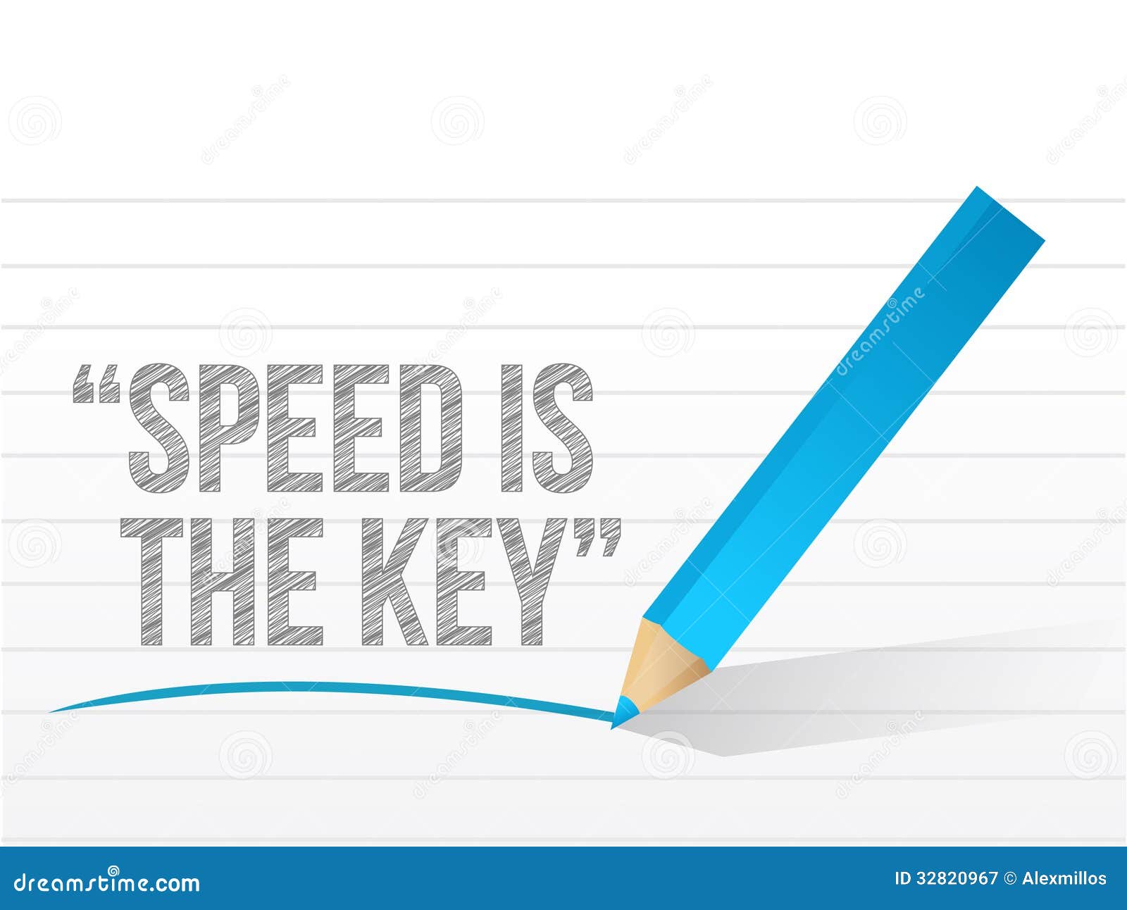 Speed is the Key Written on a Notepad Paper. Stock Illustration ...
