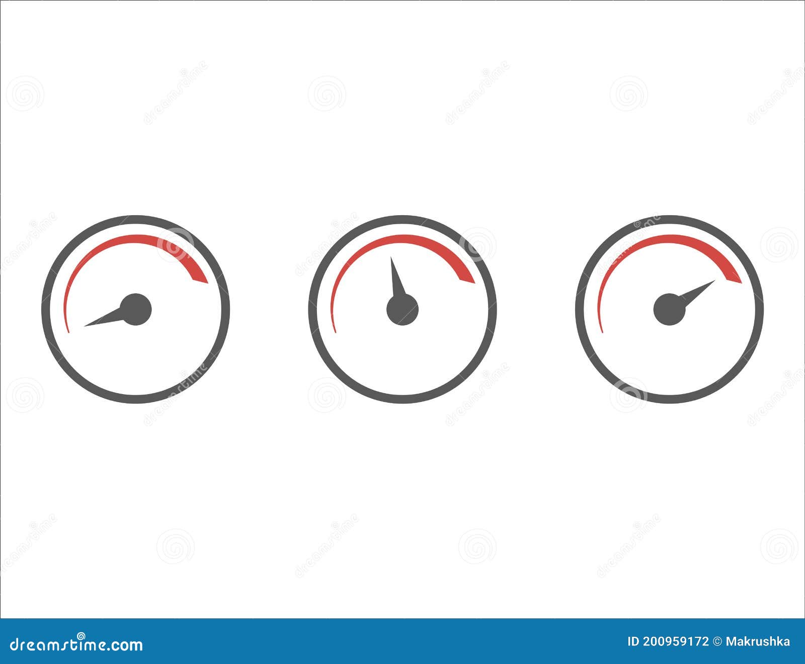 Speed Level Indicator. Low And High Scale. Barometer Level In Black And ...