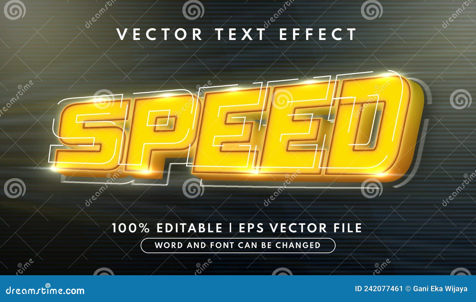 Speed text effect stock vector. Illustration of font - 242077461