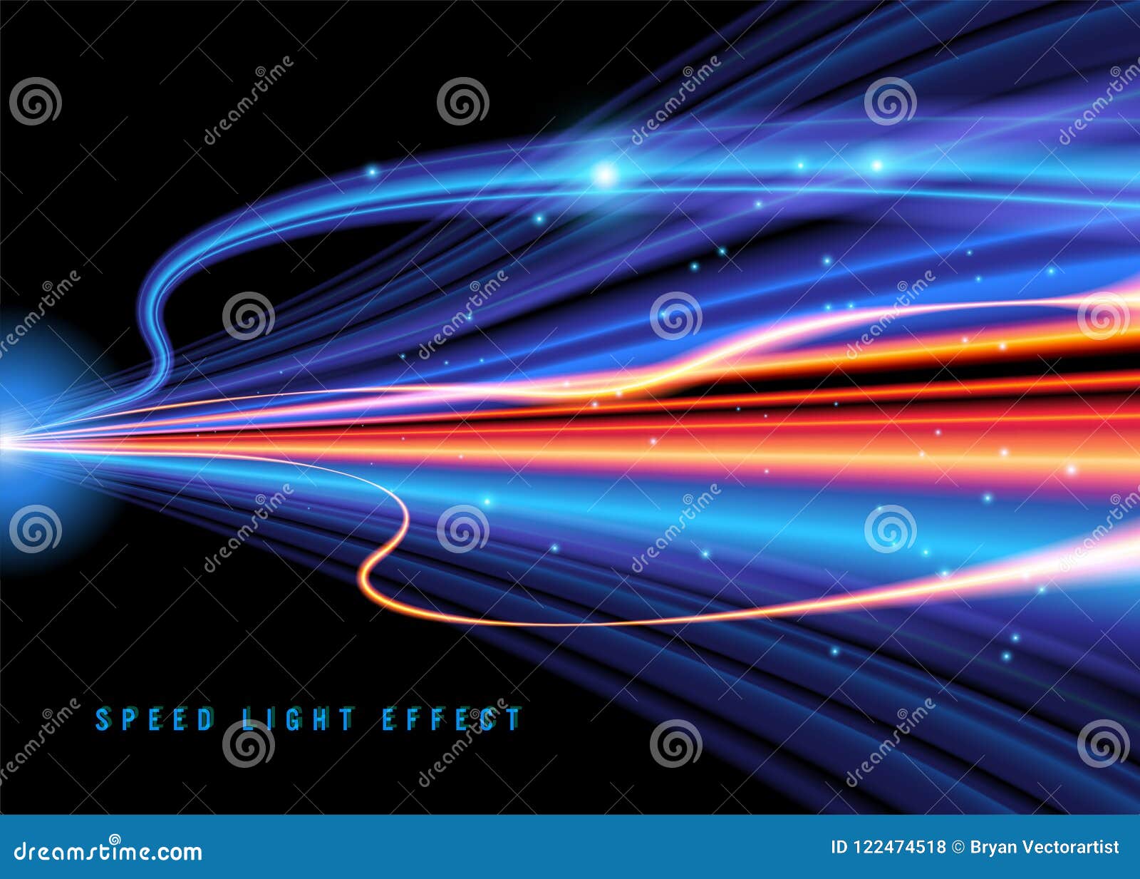Speed Light Effect Vector stock illustration. Illustration of wave ...