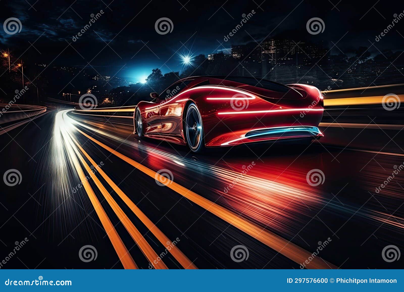 Speed Light Trails Path through City and Motion Effect, High Speed ... Speed Light Trails Path through City and Motion Effect, High Speed ...