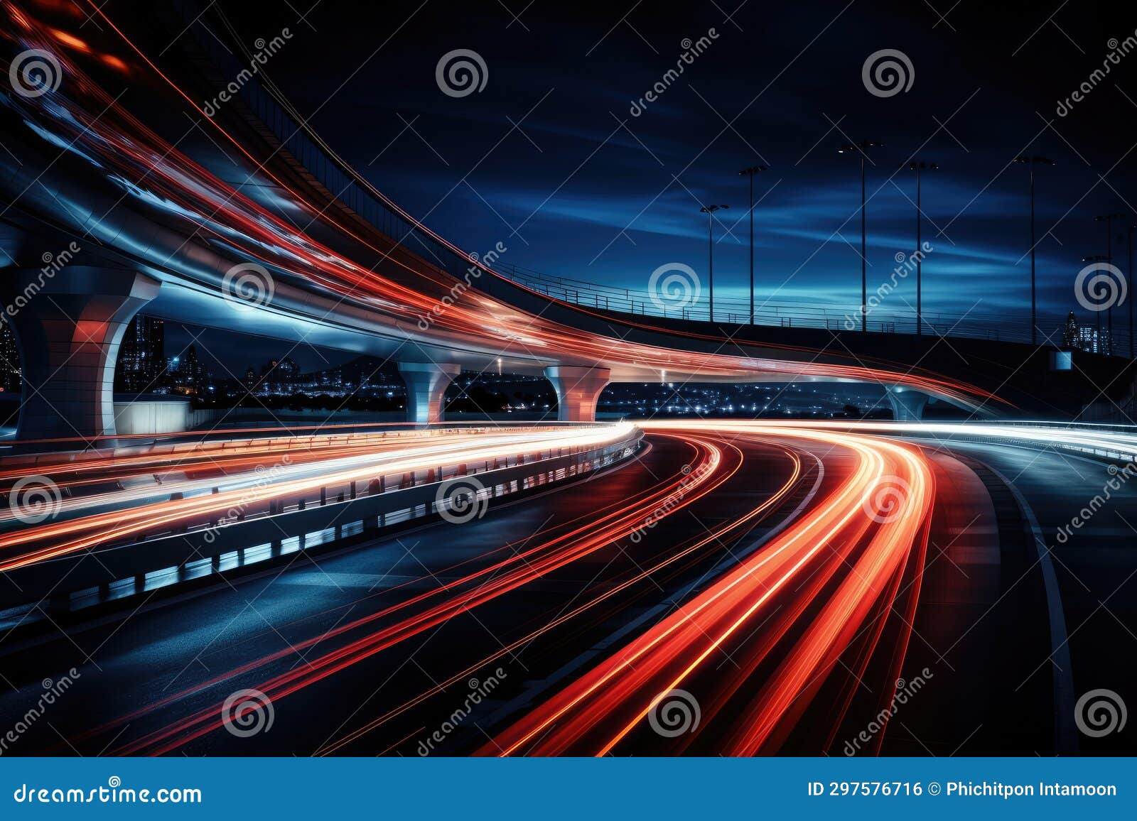 Speed Light Trails Path through City and Motion Effect, High Speed ... Speed Light Trails Path through City and Motion Effect, High Speed ...