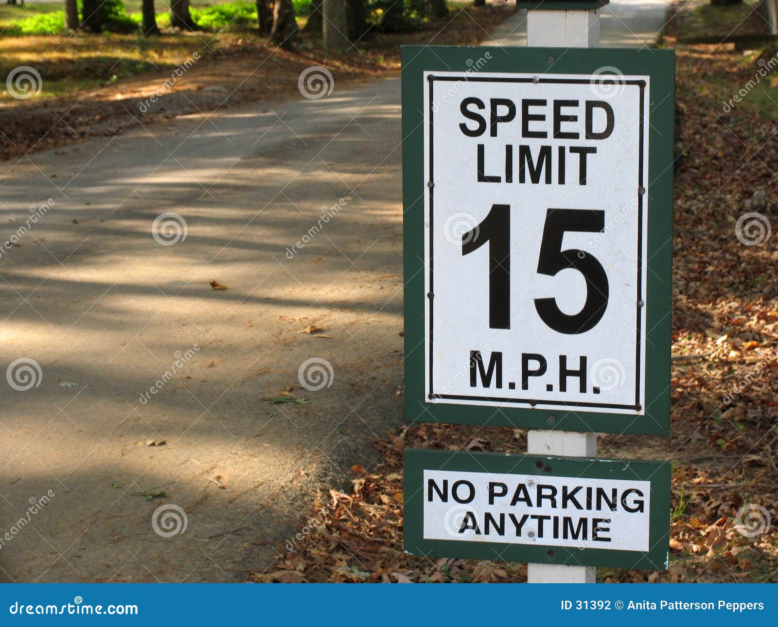 Speed limit 15mph stock photo. Image of number, path, forest - 31392