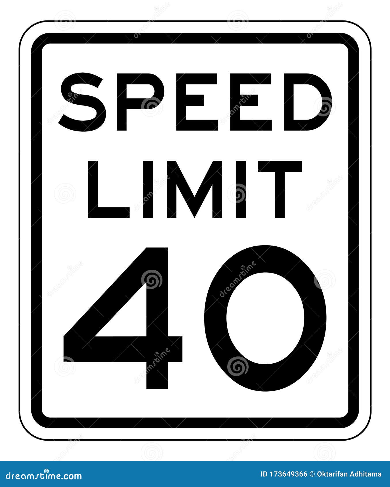 Speed Limit Sign stock vector. Illustration of notice - 173649366