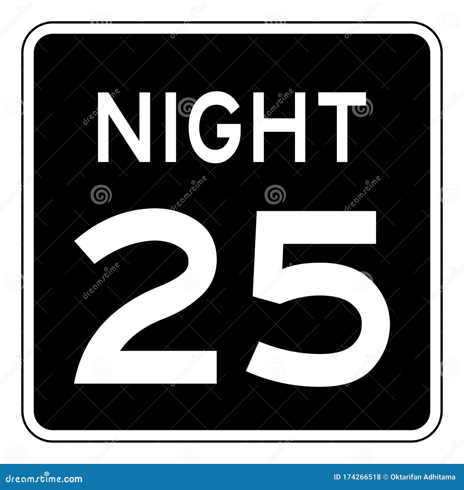Night Speed Limit Mph Sign stock vector. Illustration of information ...
