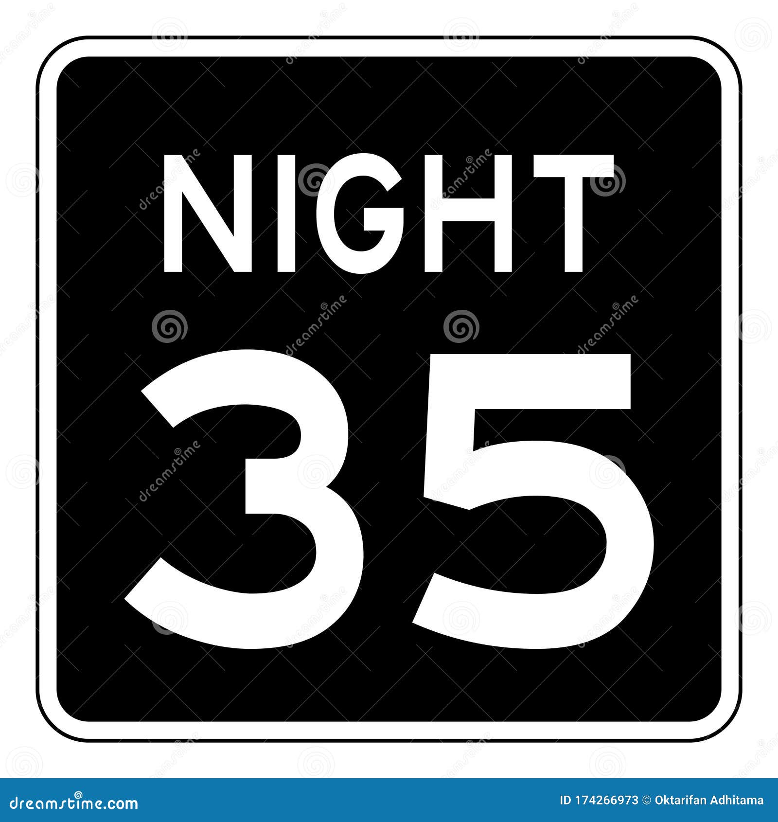 Night Speed Limit Mph Sign stock vector. Illustration of number - 174266973
