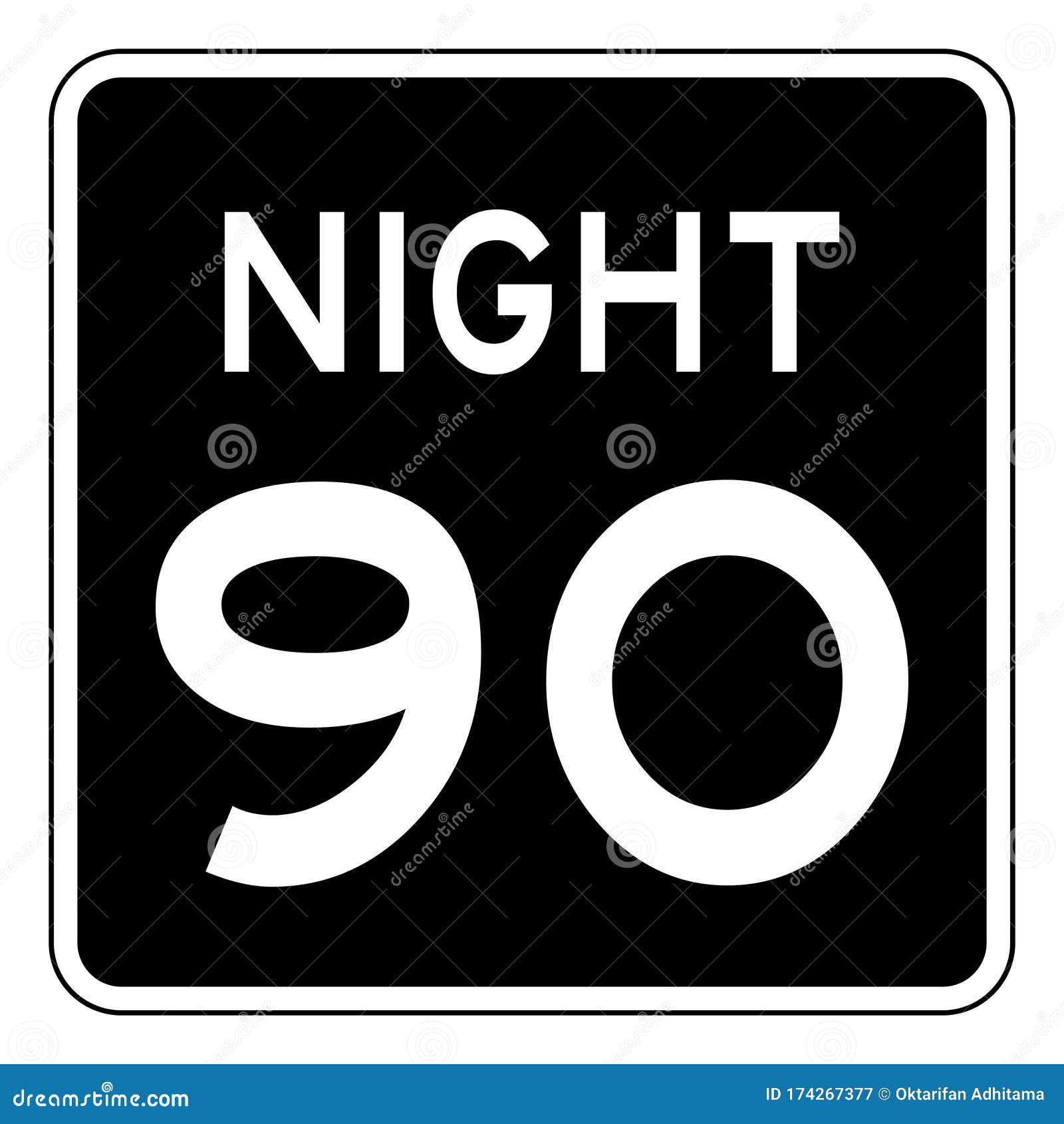 Night Speed Limit Mph Sign stock vector. Illustration of background ...