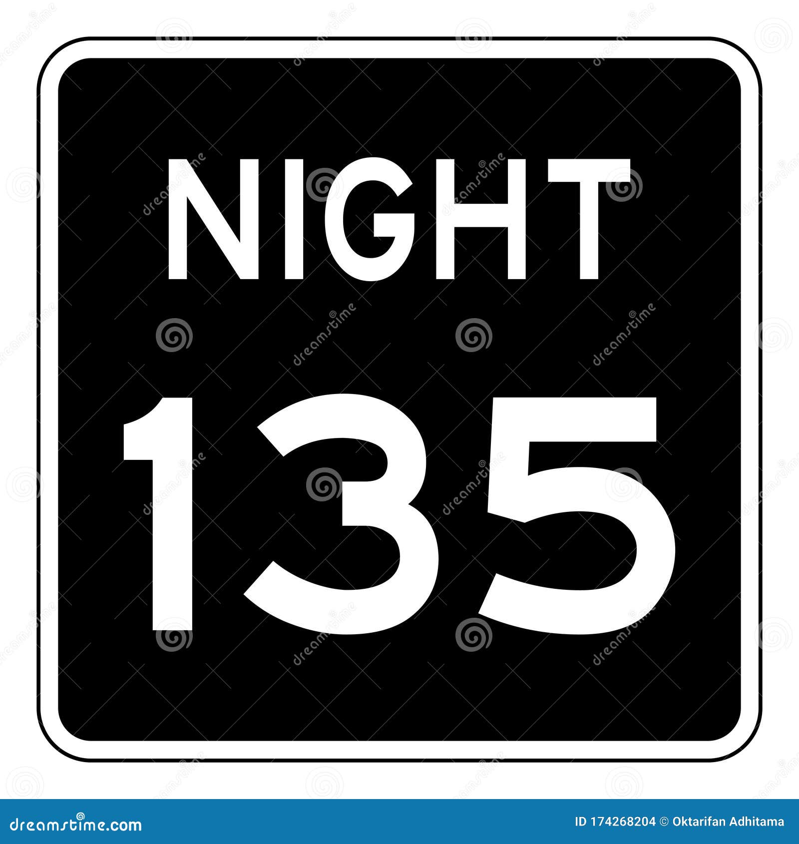 Night Speed Limit Mph Sign stock vector. Illustration of board - 174268204