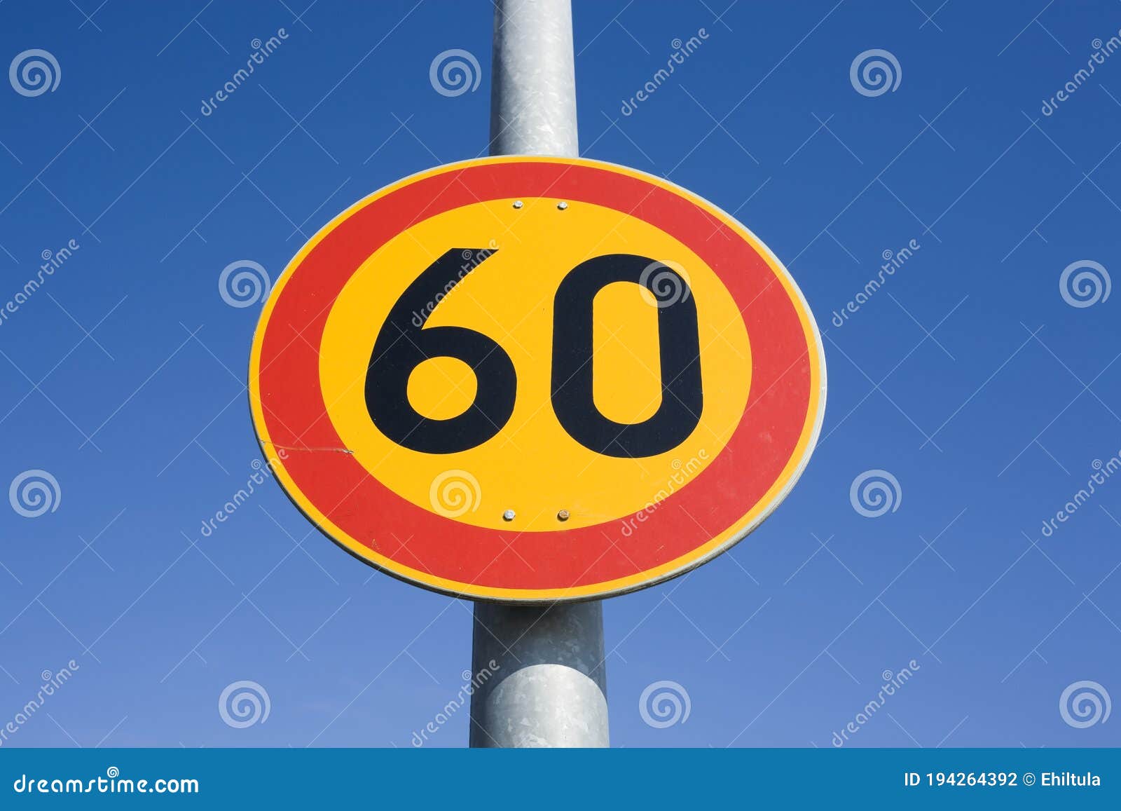Speed limit 60 stock photo. Image of restricted, info - 194264392