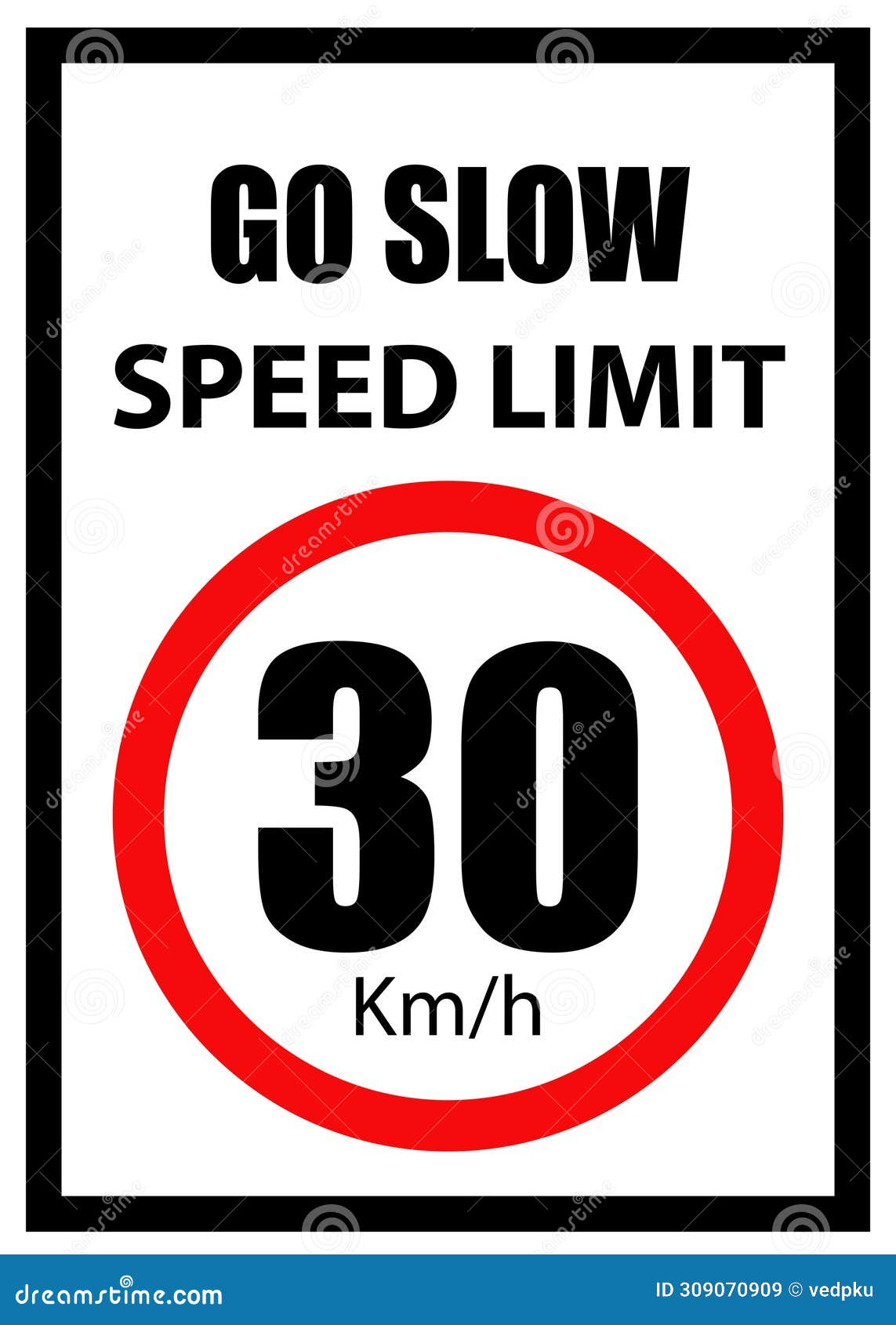 Speed Limit Board, 30 Km H Sign, Go Slow, Speed Limit Sign With Red ...