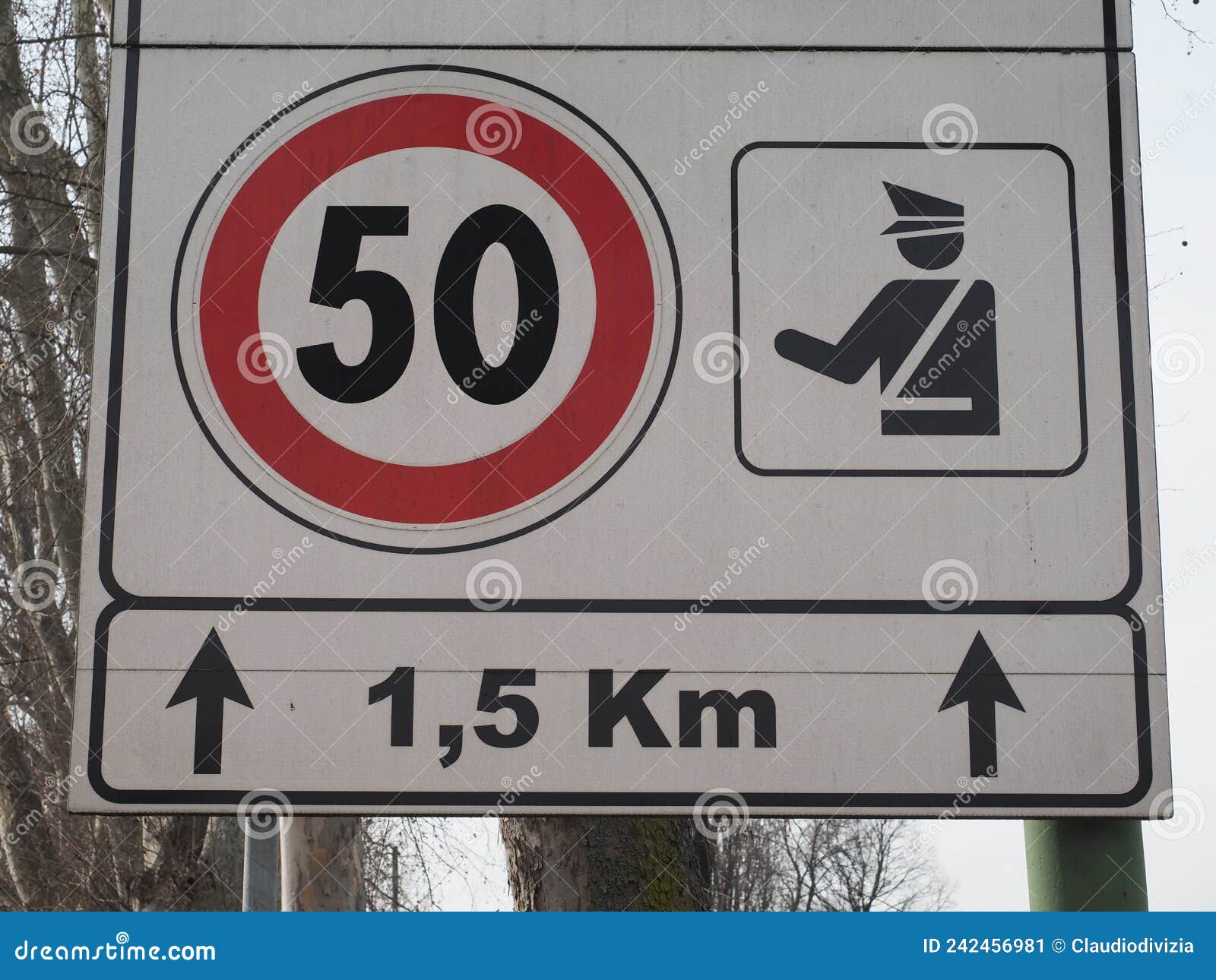Speed limit check sign stock image. Image of sign, transportation ...