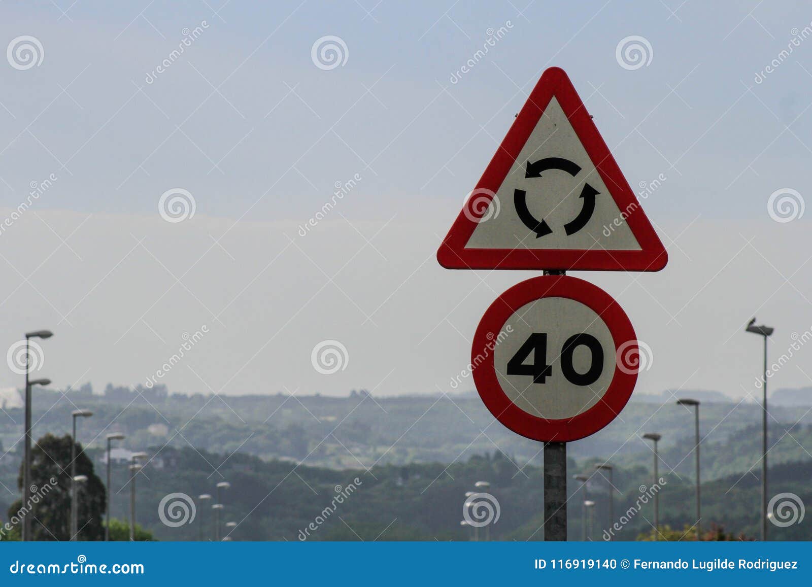 Speed limit in the city stock photo. Image of triangle - 116919140