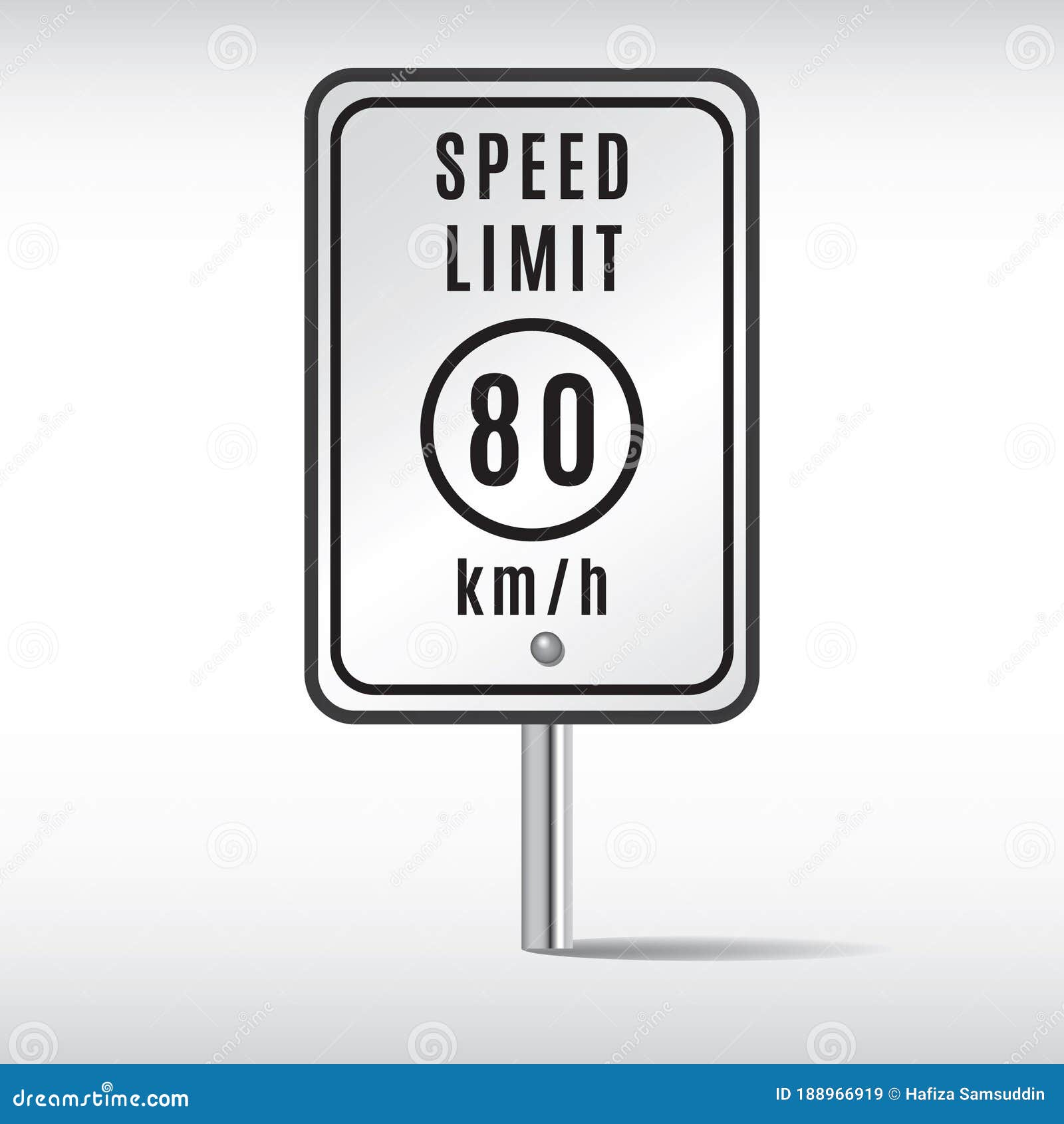 Speed Limit Eighty Traffic Sign. Vector Illustration Decorative Design ...