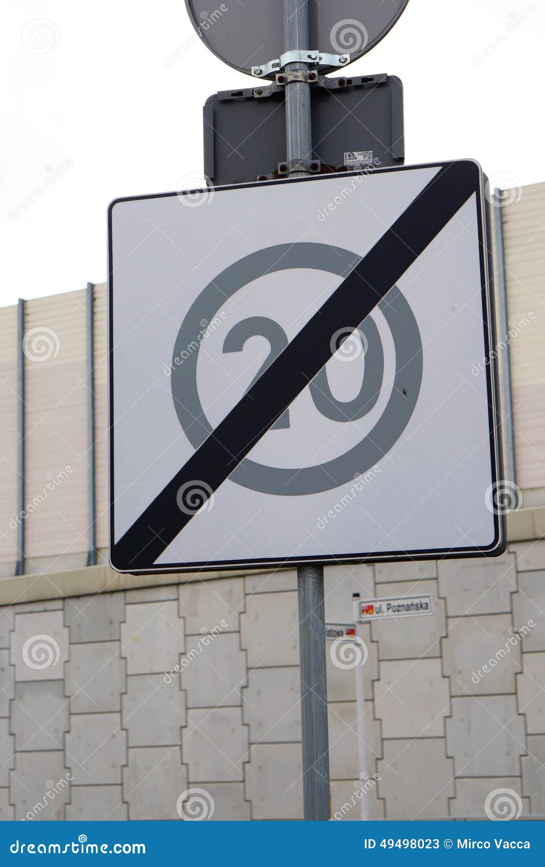 Speed limit end stock image. Image of restriction, pole - 49498023