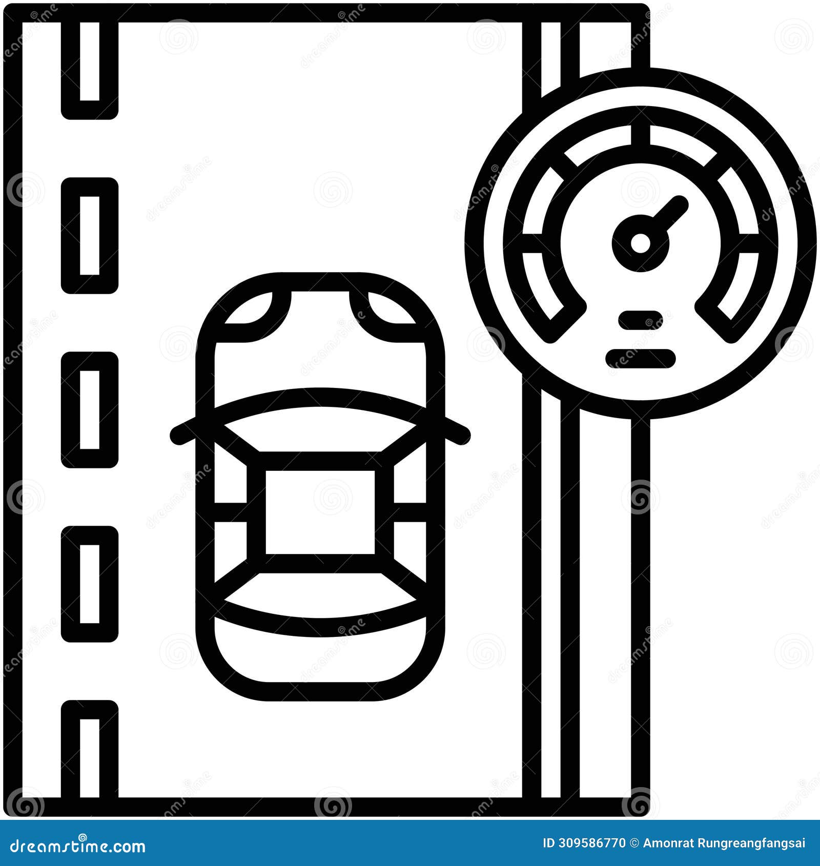 Speed Limit Line Icon, Car Accident and Safety Related Vector ...