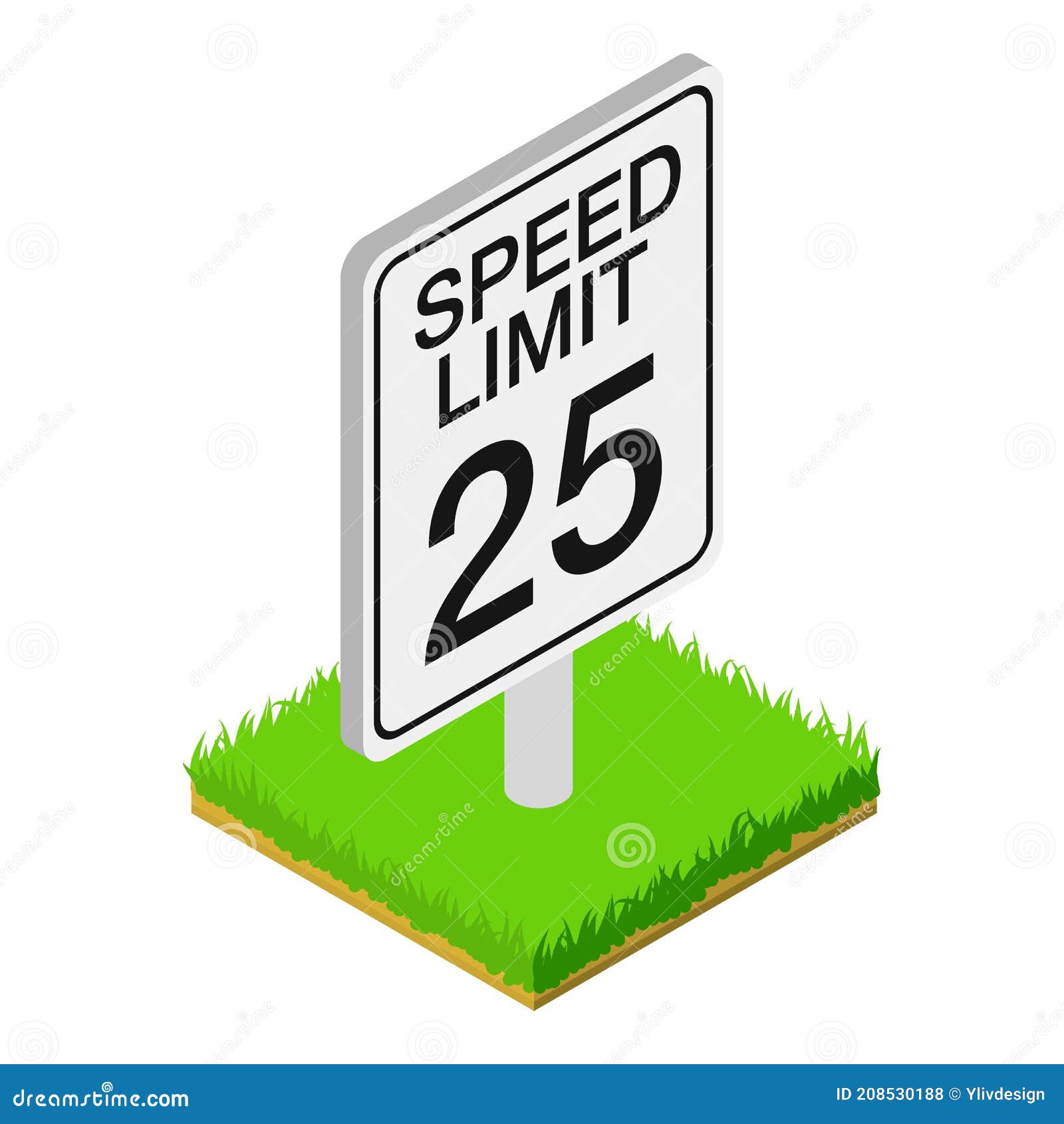 Speed Limit Icon, Isometric Style Stock Vector - Illustration of metal ...