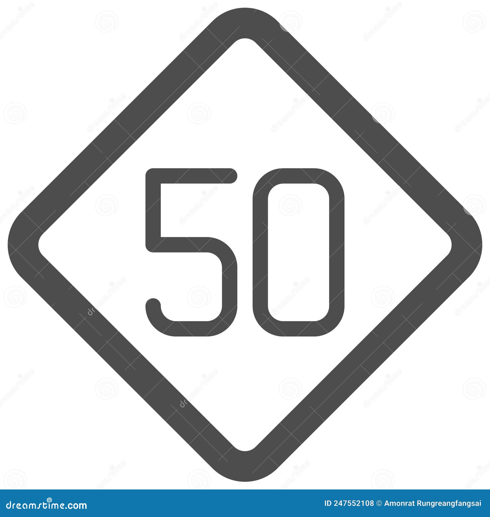 50 Speed Limit Icon, Traffic Sign Vector Illustration Stock Vector ...