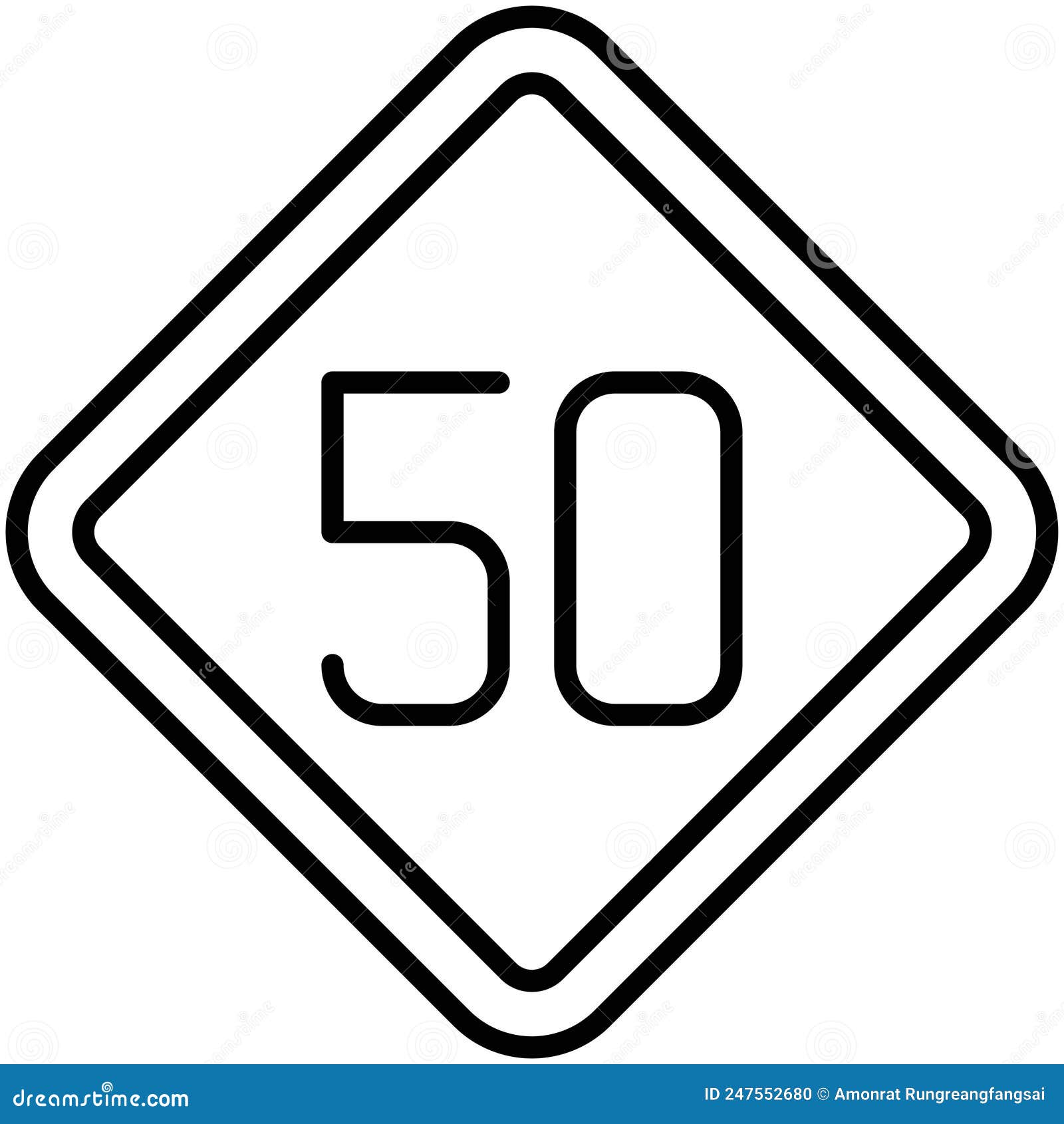 50 Speed Limit Icon, Traffic Sign Vector Illustration Stock Vector ...