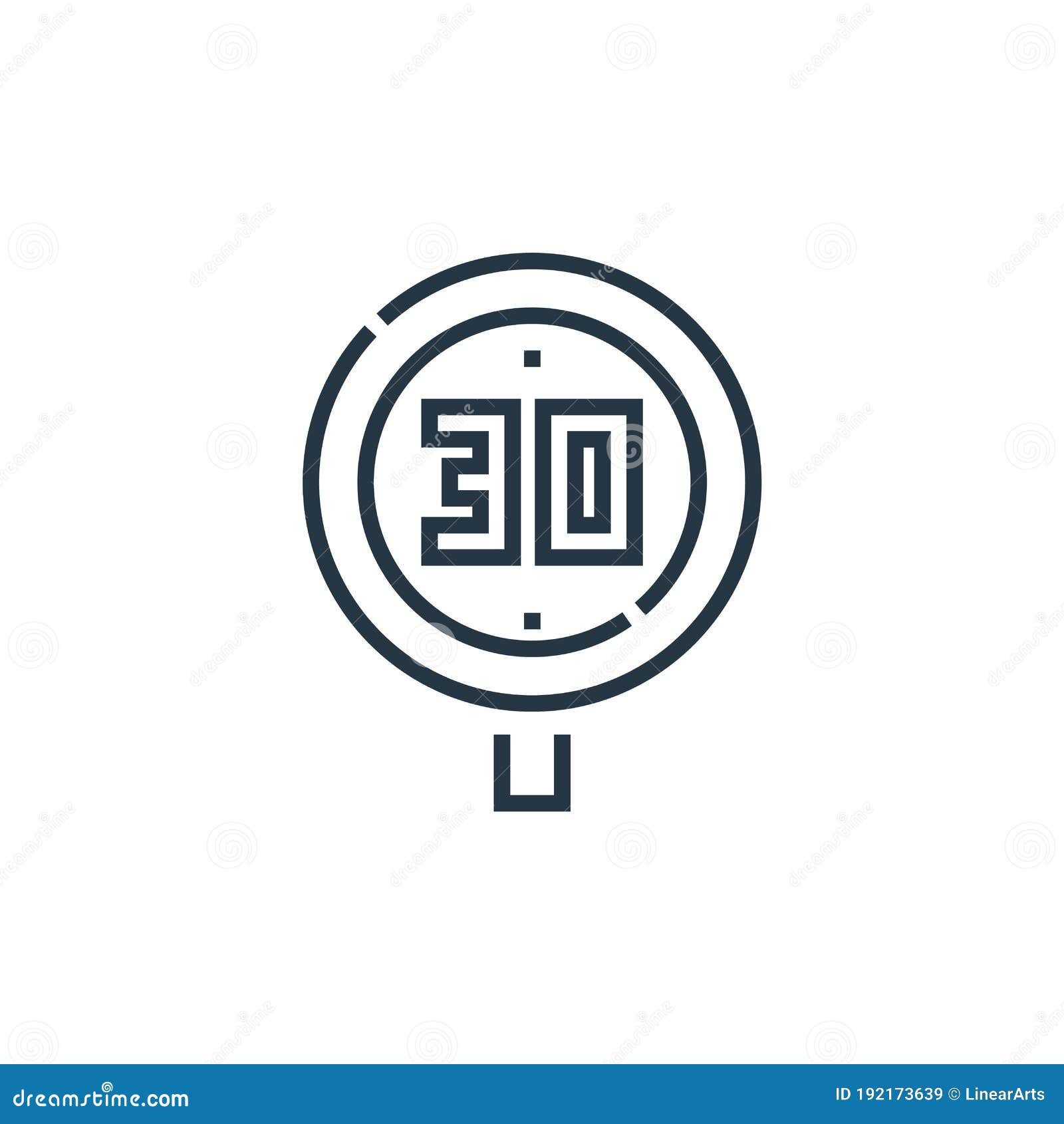 Speed Limit Icon Vector from Driving School Concept. Thin Line ...