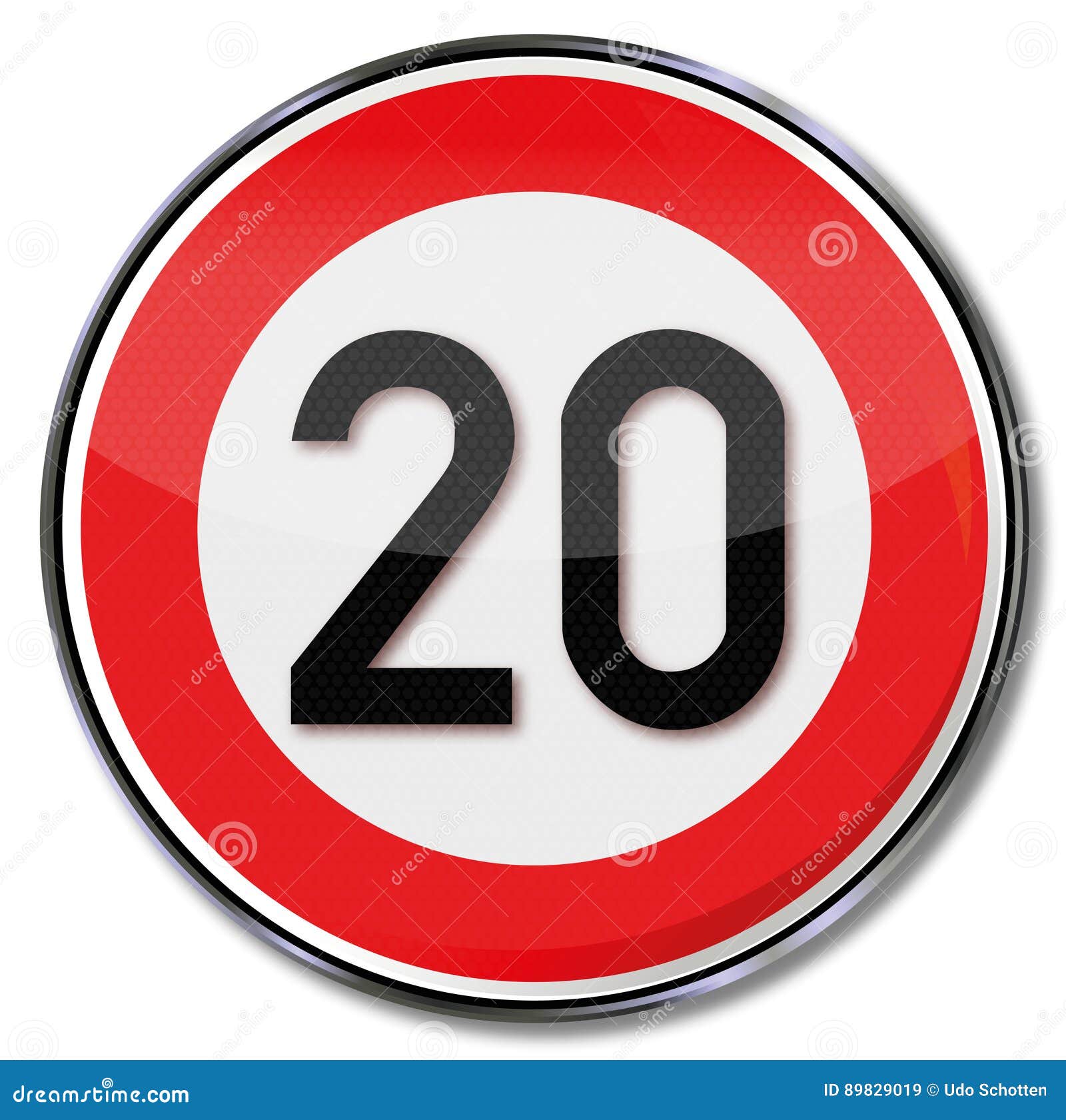 Speed Limit 20 Kilometers Per Hour Stock Vector - Illustration of icon ...
