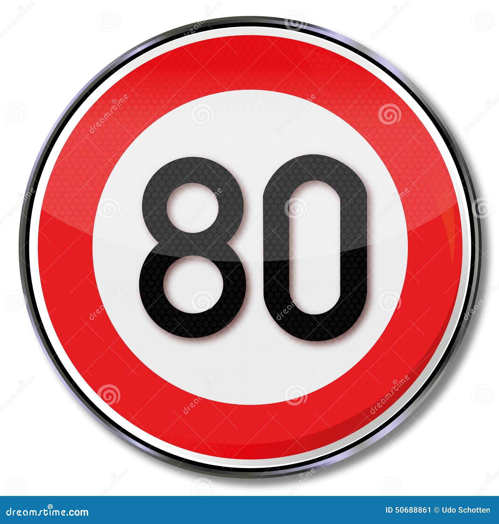 Speed limit 80 kmh stock vector. Illustration of limit - 50688861