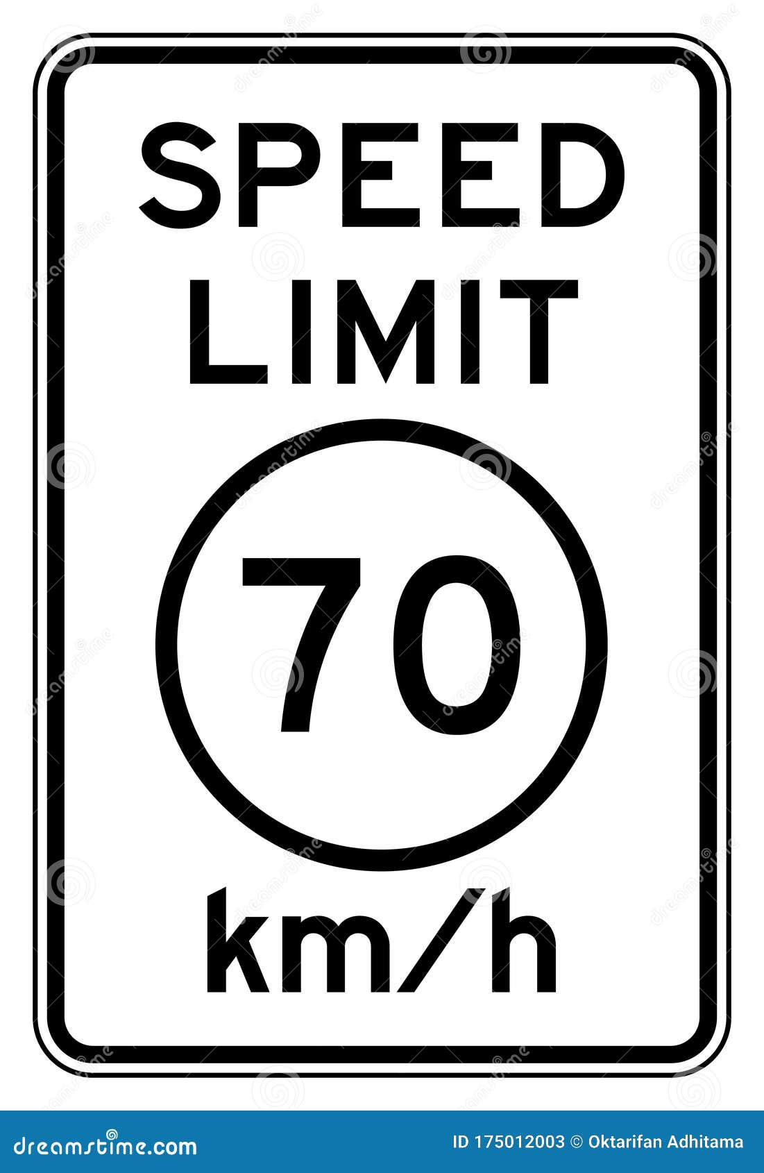 Speed Limit Kph Sign stock vector. Illustration of board - 175012003