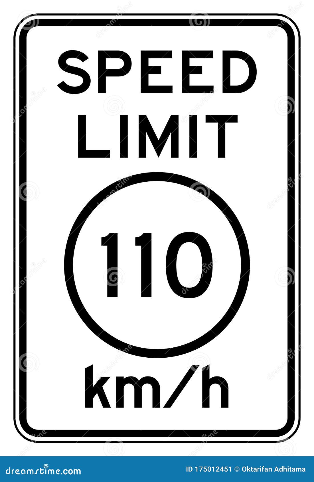 Speed Limit Kph Sign stock vector. Illustration of notice - 175012451