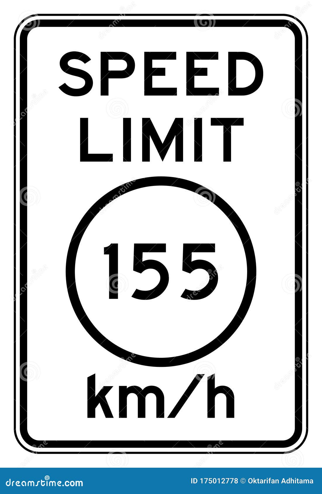 Speed Limit Kph Sign stock vector. Illustration of design - 175012778