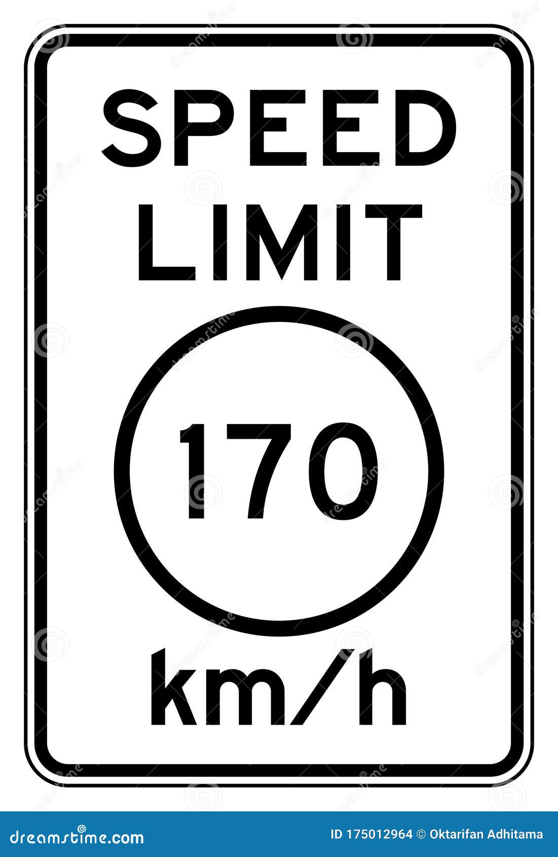 Speed Limit Kph Sign stock vector. Illustration of message - 175012964