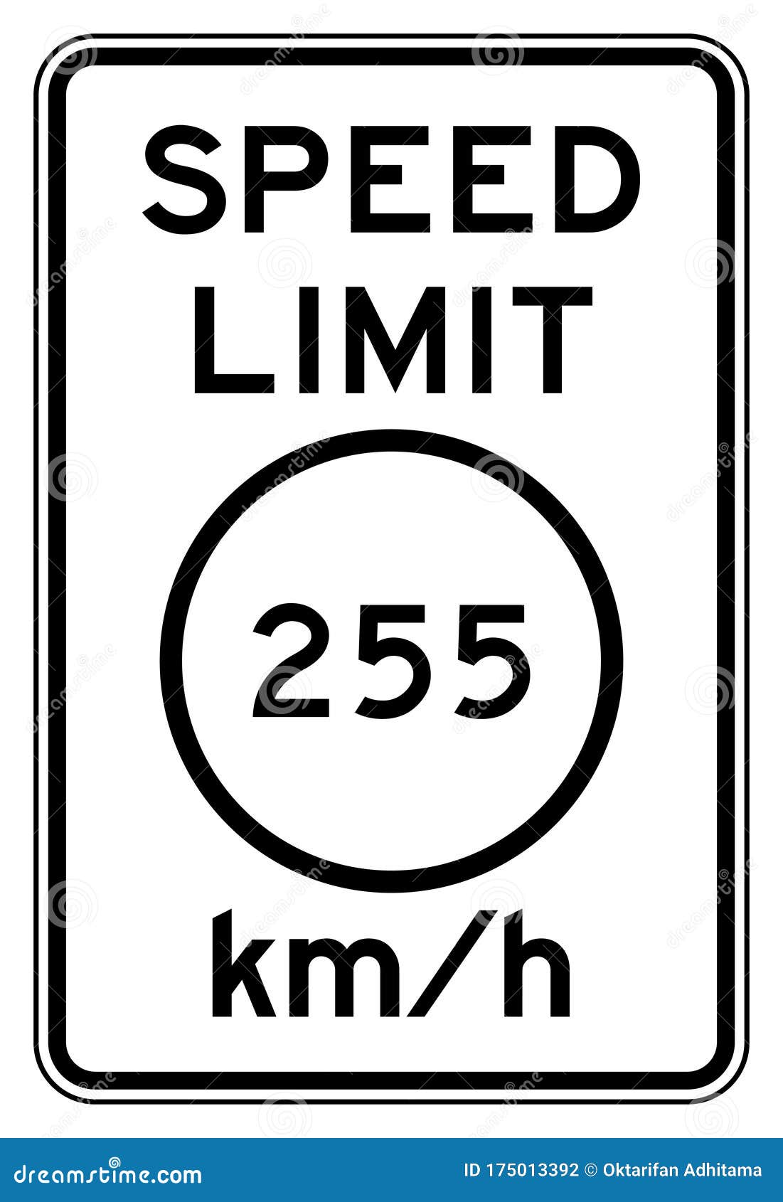 Speed Limit Kph Sign stock vector. Illustration of outdoor - 175013392