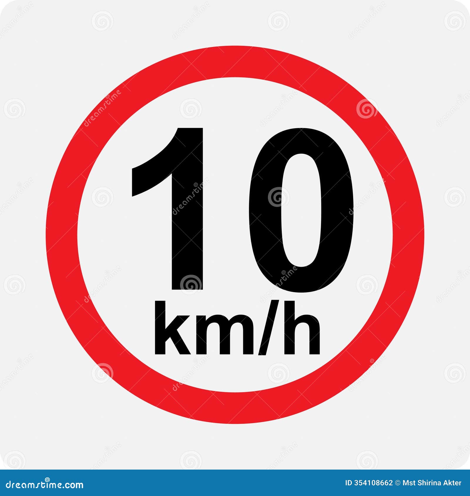 Speed Limit 10 Kmh Signage Vector Illustration Stock Illustration ...