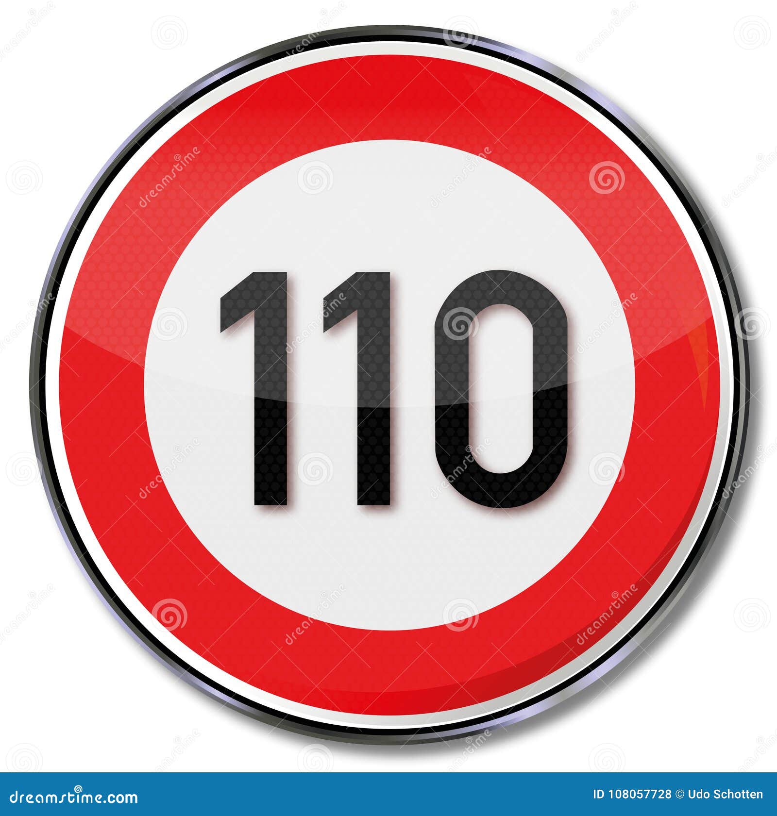 Speed Limit 110 Kmh Vector Illustration | CartoonDealer.com #108057728