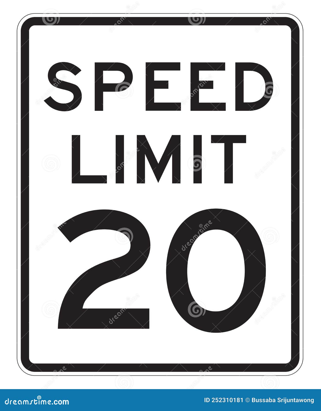 Speed Limit 20 stock illustration. Illustration of penalty - 252310181