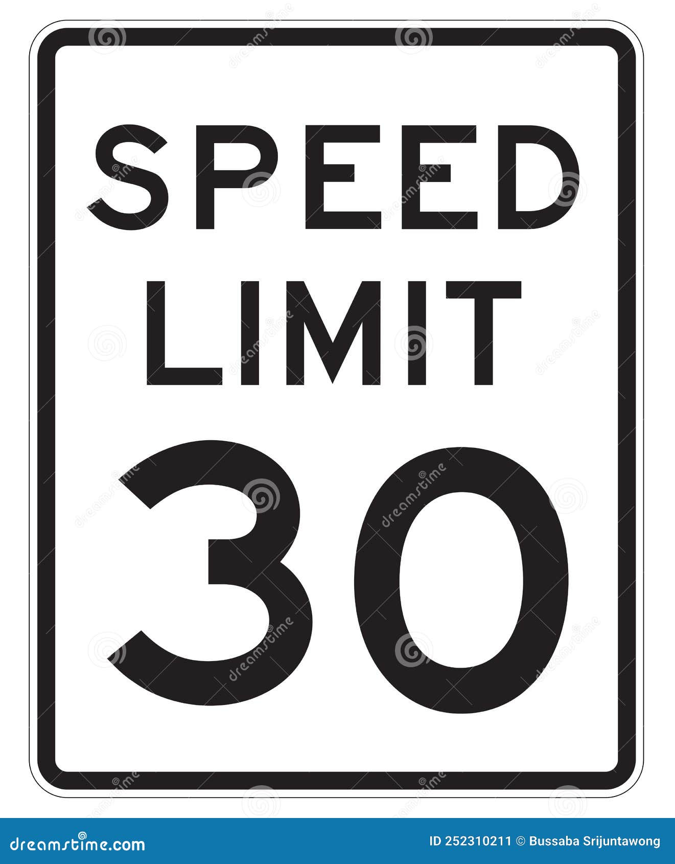 Speed Limit 30 stock illustration. Illustration of speedlimit - 252310211