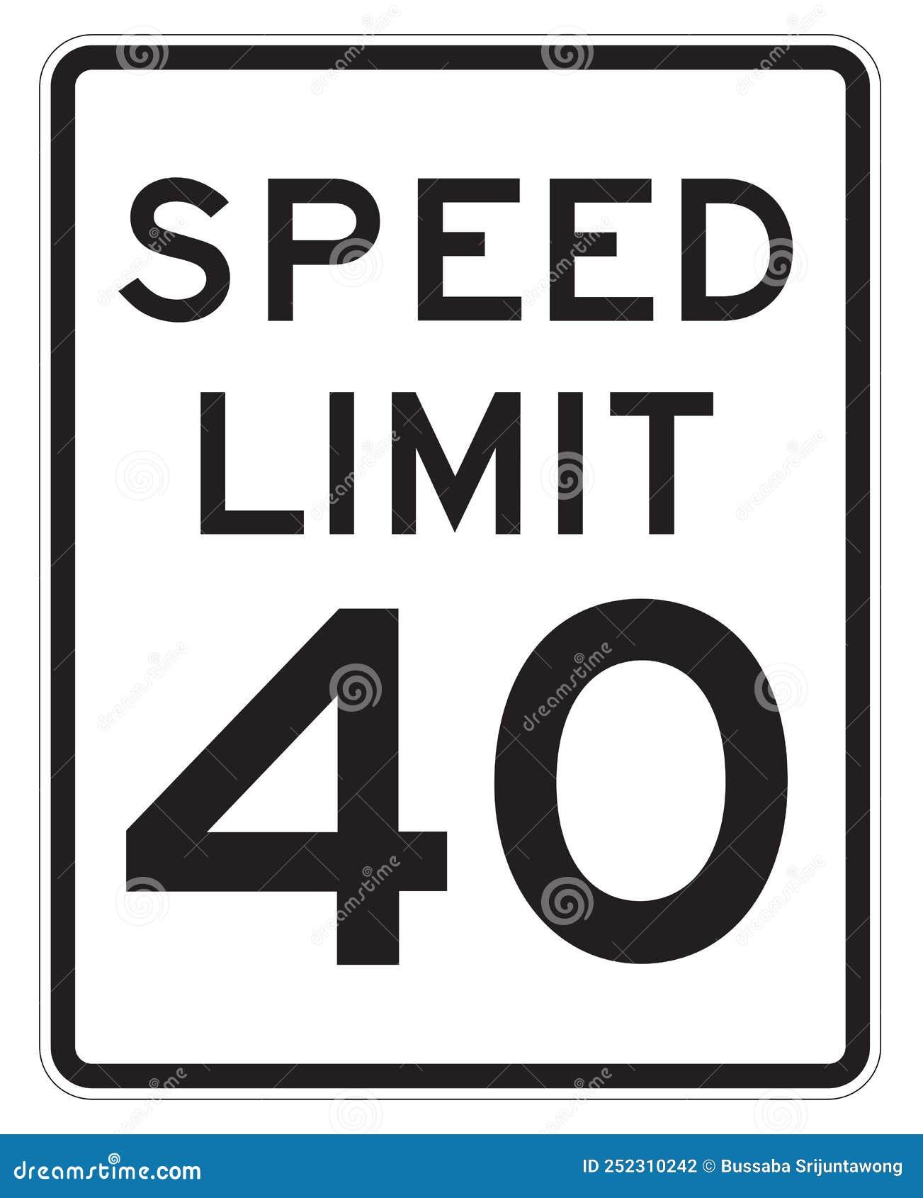Speed Limit 40 stock illustration. Illustration of rule - 252310242