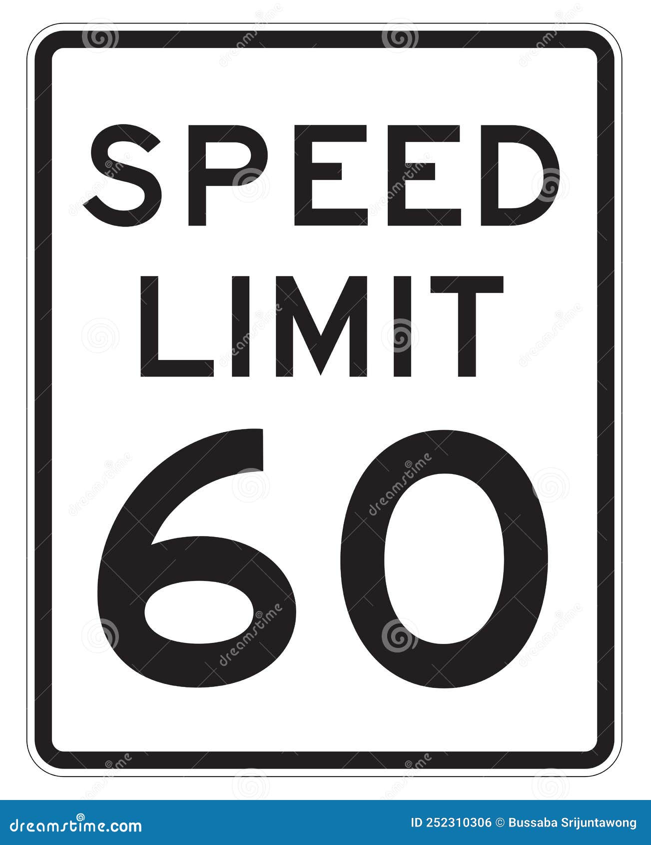 Speed Limit 60 stock illustration. Illustration of number - 252310306