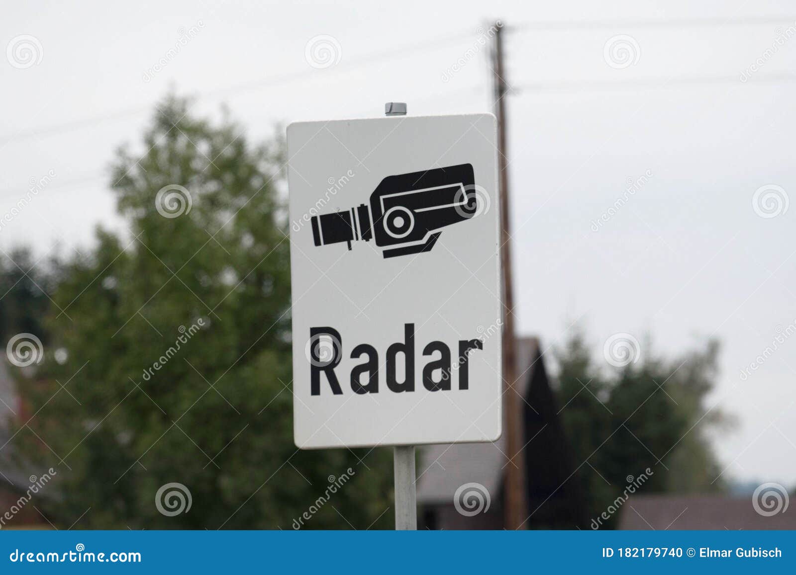 Speed Limit Observation with Radar Stock Photo - Image of traffic ...