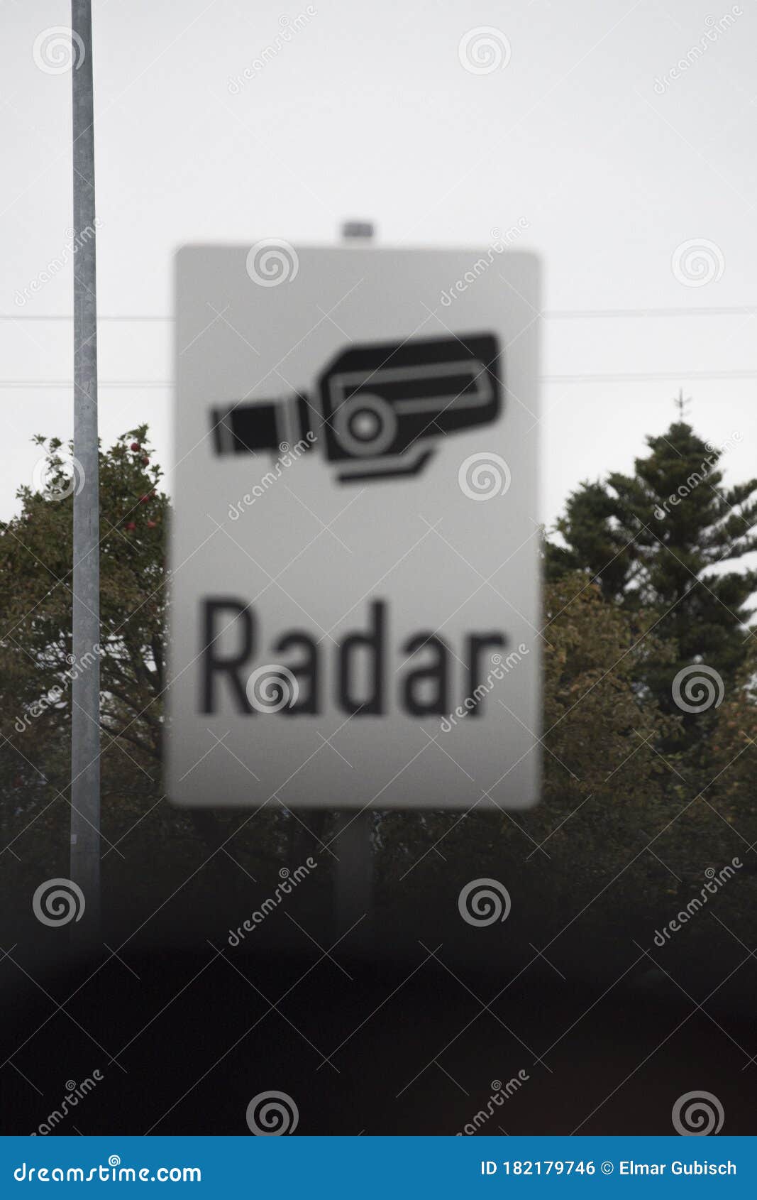 Speed Limit Observation with Radar Stock Photo - Image of motorway ...