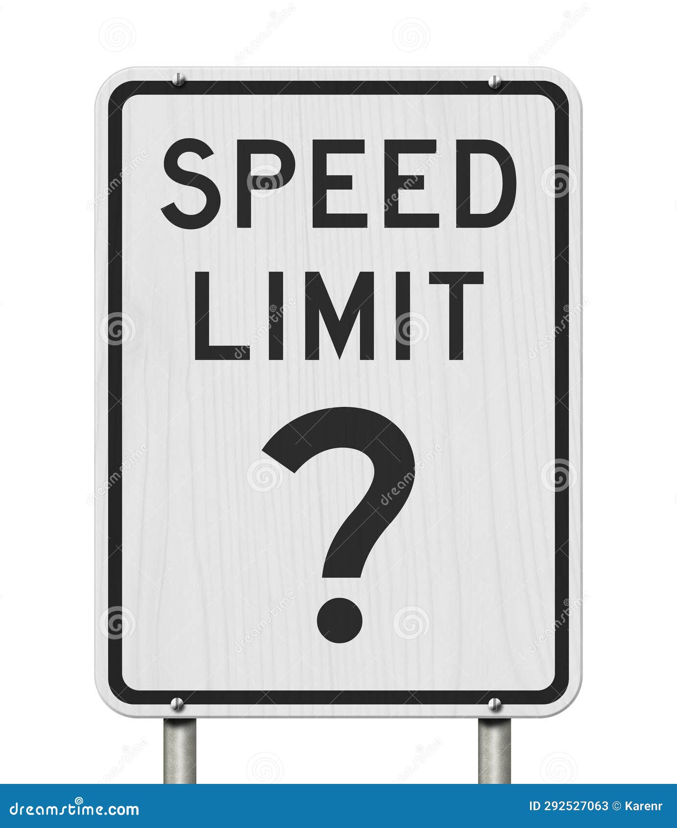 Speed Limit Question Message on Street Road Sign Stock Image - Image of ...