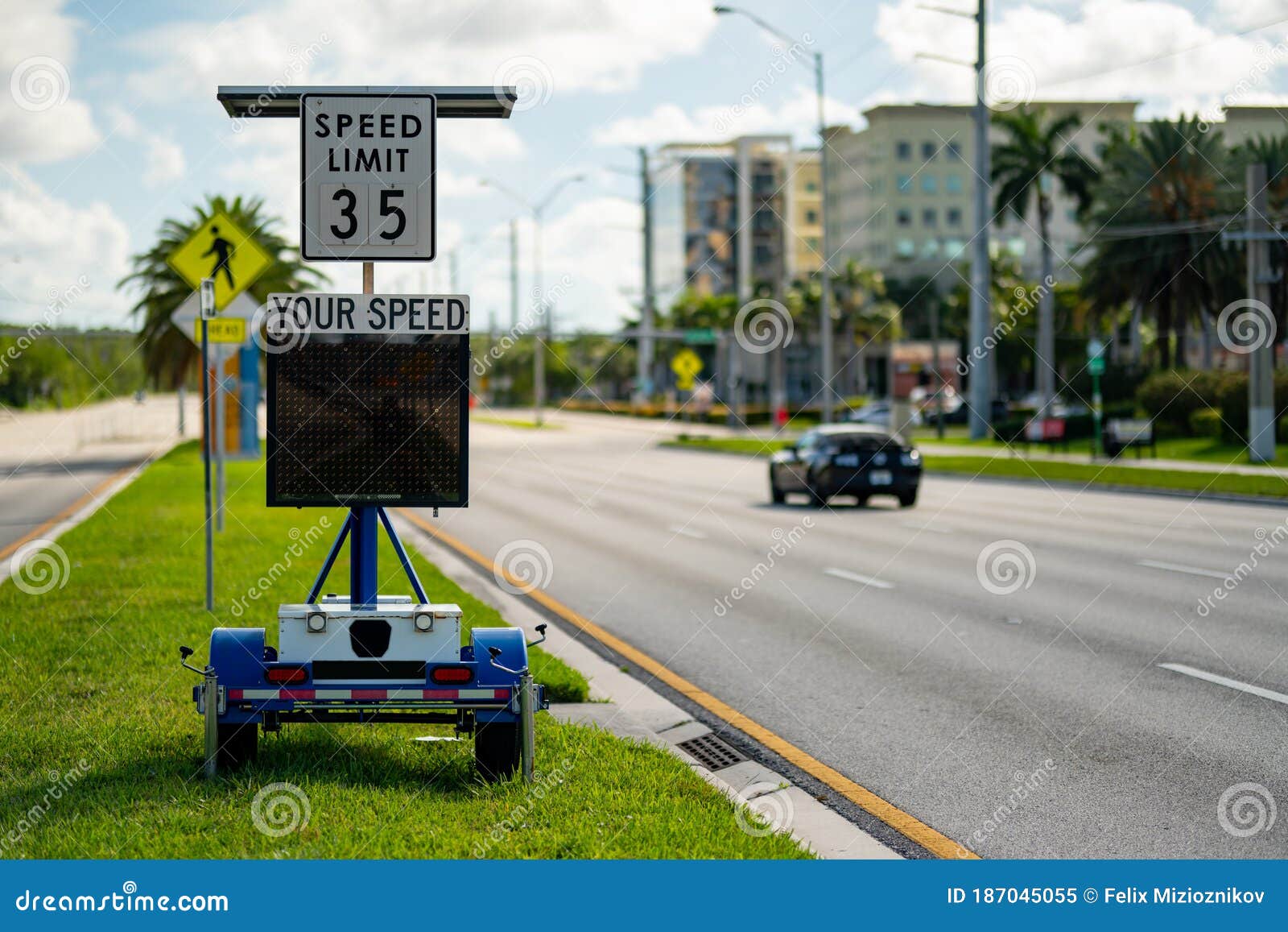 Speed Limit Radar in the City Showing Drivers Their Speed As ...