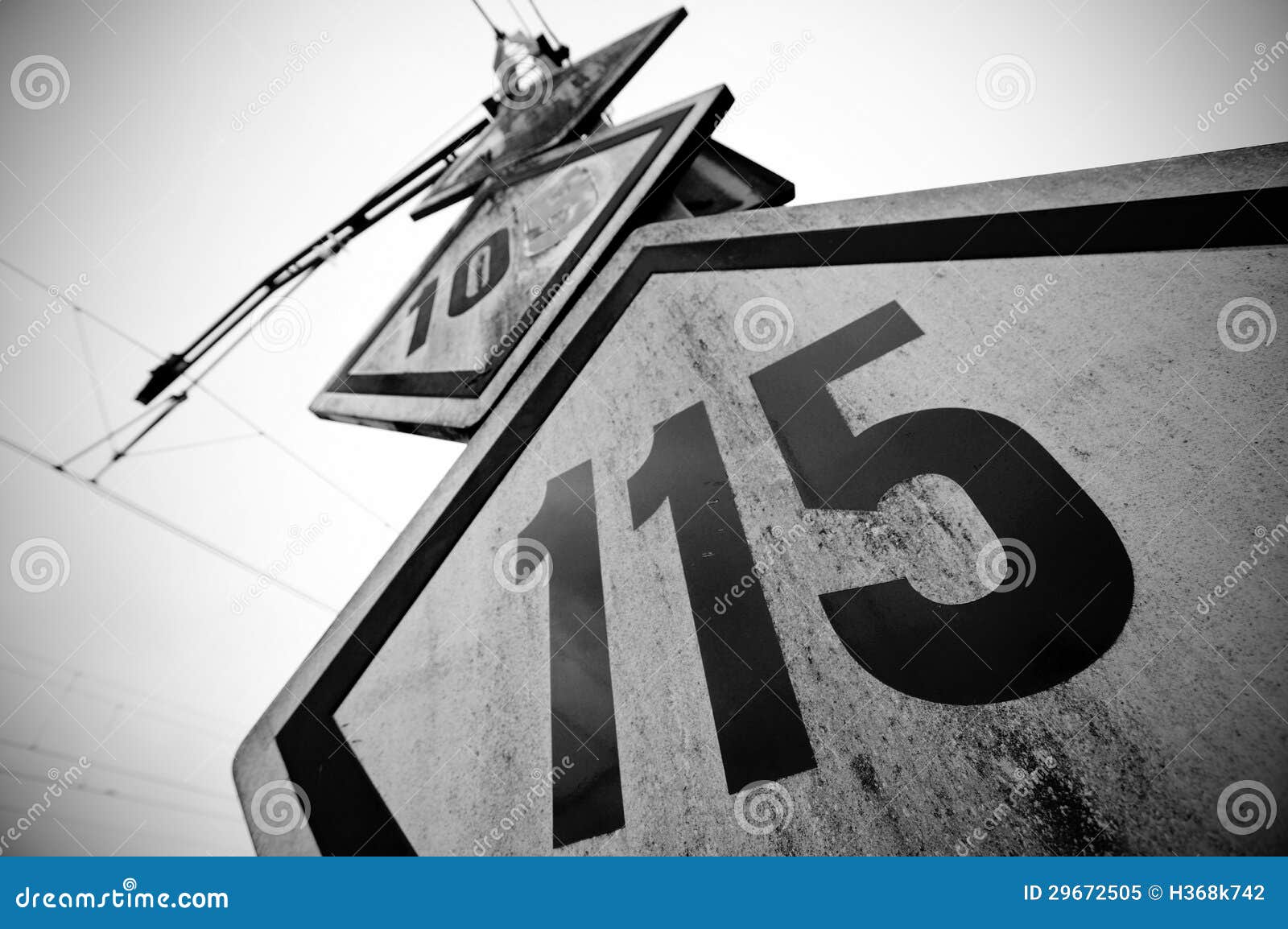 Speed Limit Railway Signpost Stock Image - Image of instruction, icon ...