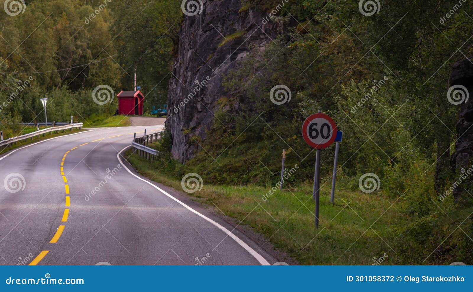 Speed Limit Sign 60 Kilometers on the Road Stock Photo - Image of ...