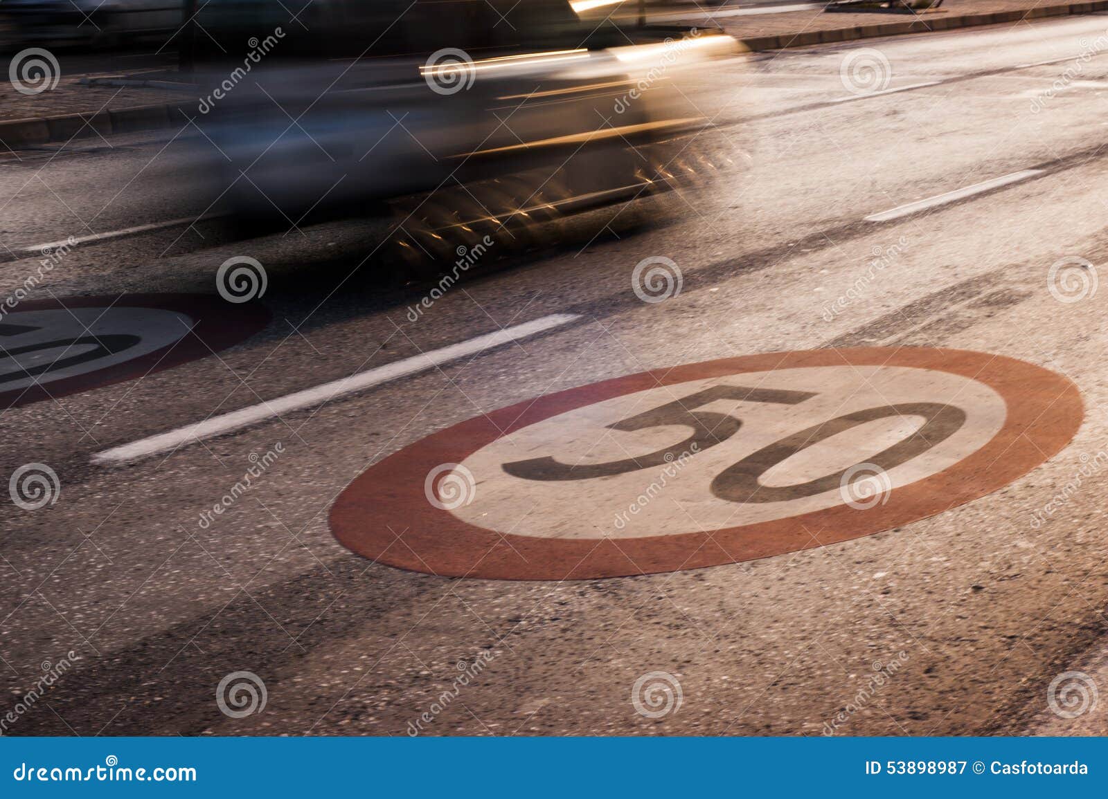 Speed limit 50 stock image. Image of cars, road, scene - 53898987