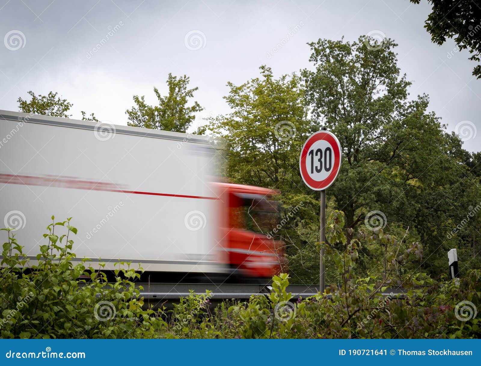 Speed Limit Sign 130 at Autobahn, Highway Germany Stock Image - Image ...