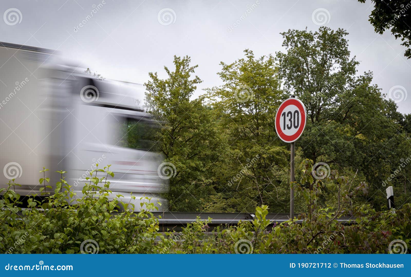 Speed Limit Sign 130 at Autobahn, Highway Germany Stock Photo - Image ...