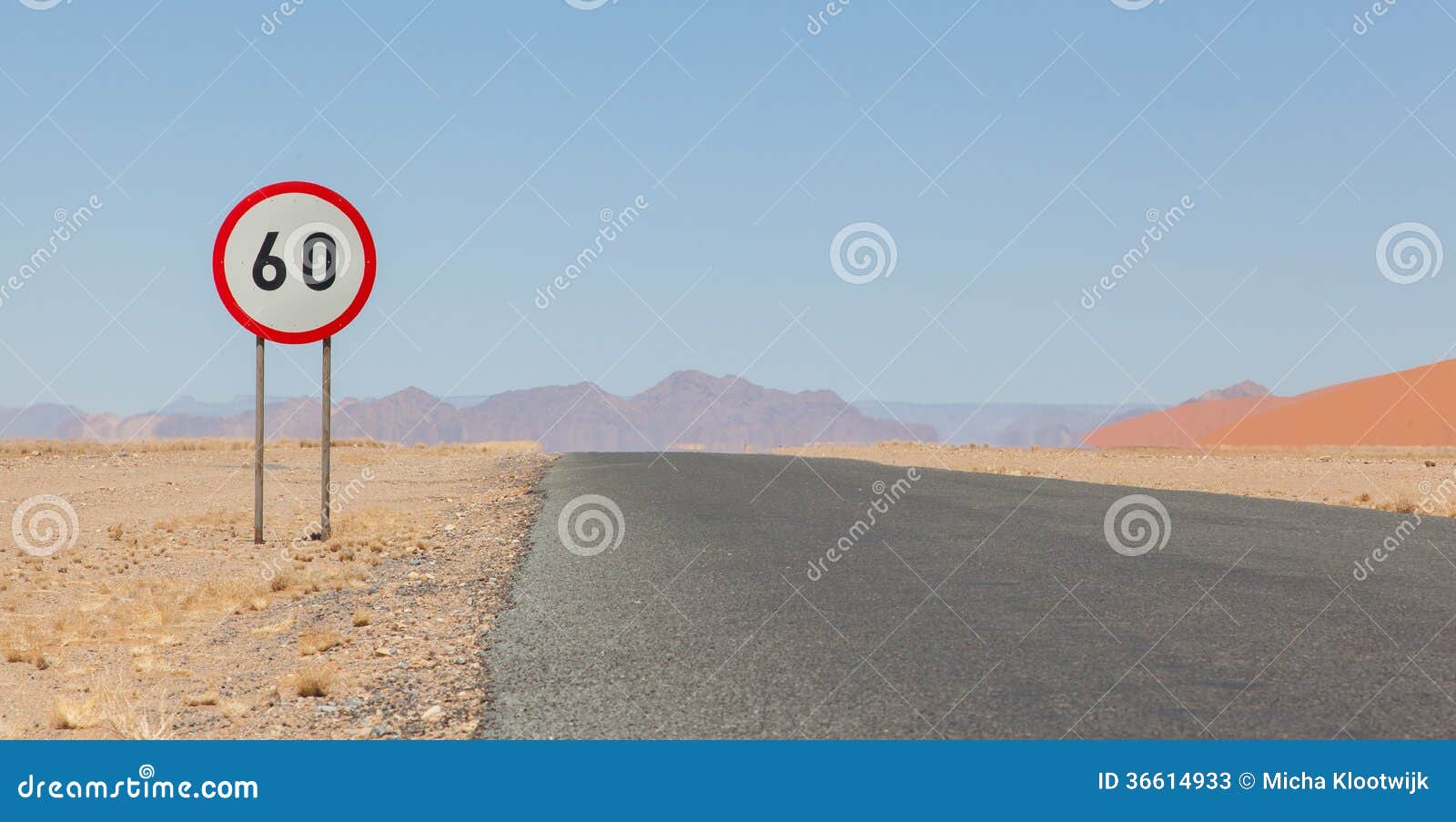 Speed Limit Sign at a Desert Road in Namibia Stock Image - Image of ...