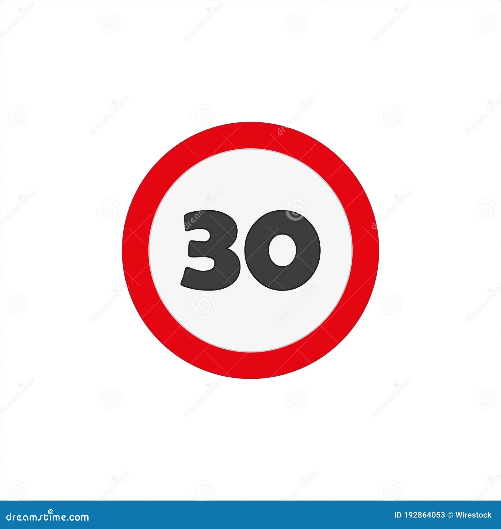 Speed Limit 30 Sign Icon in a Red Circle Stock Illustration ...