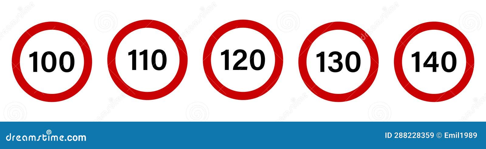 Speed limit sign icon set stock illustration. Illustration of city ...