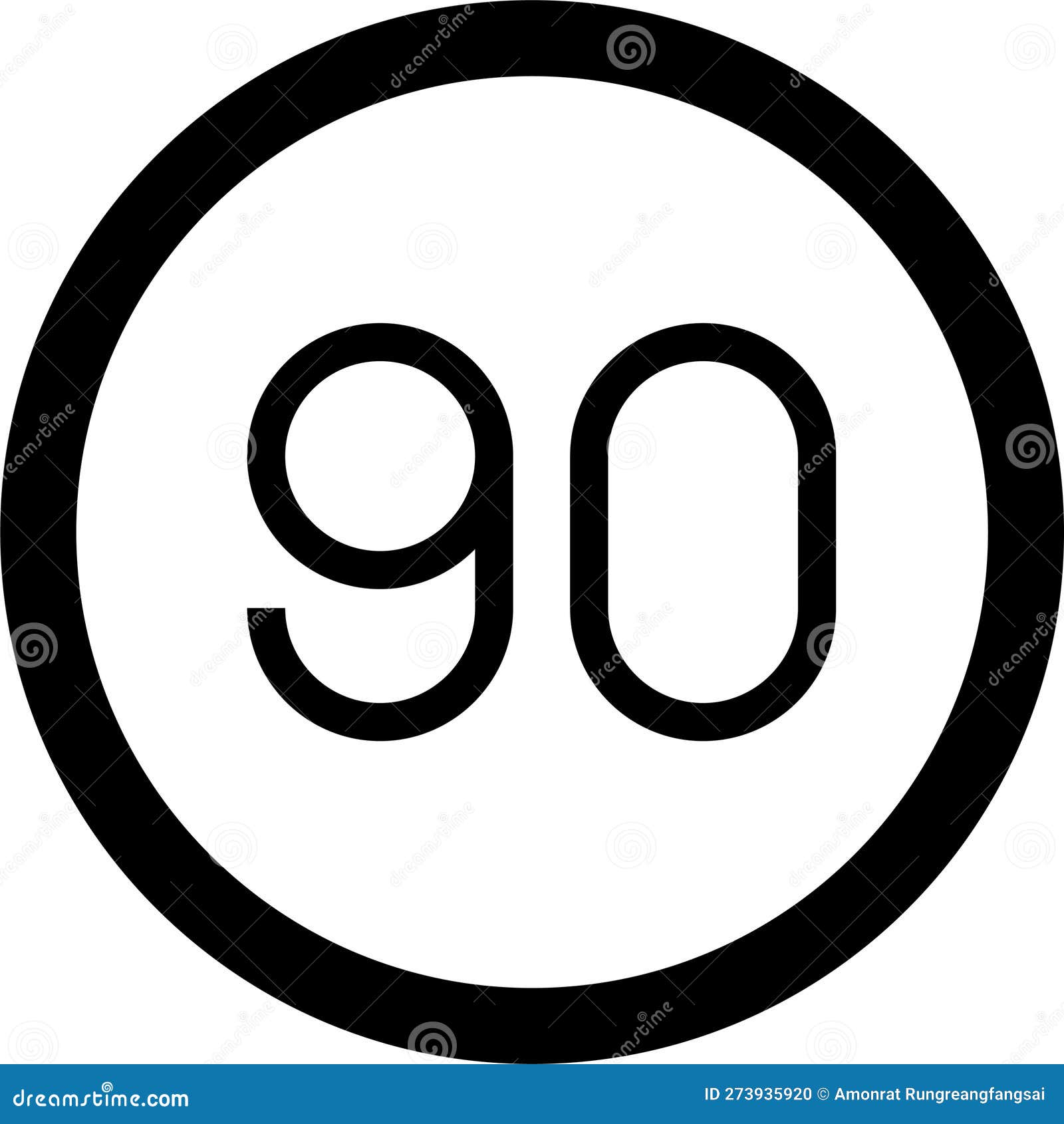 90 Speed Limit Sign Icon, Traffic Sign Vector Illustration Stock Vector ...